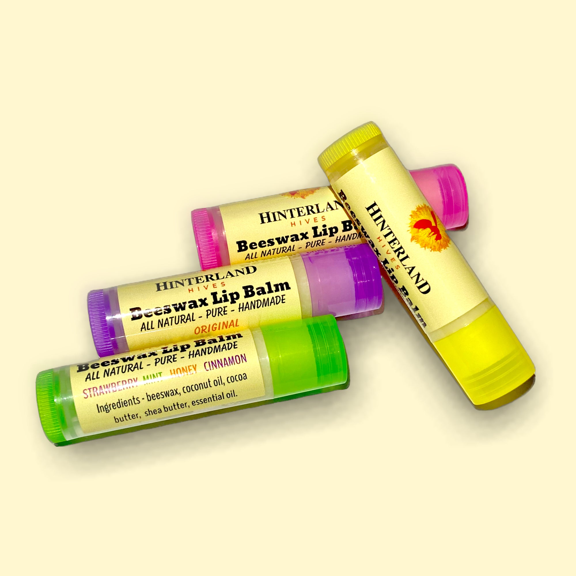 Lip & Skin Balm 4 pack - Honey, Cinnamon, Strawberry, Mint | Cairns ...